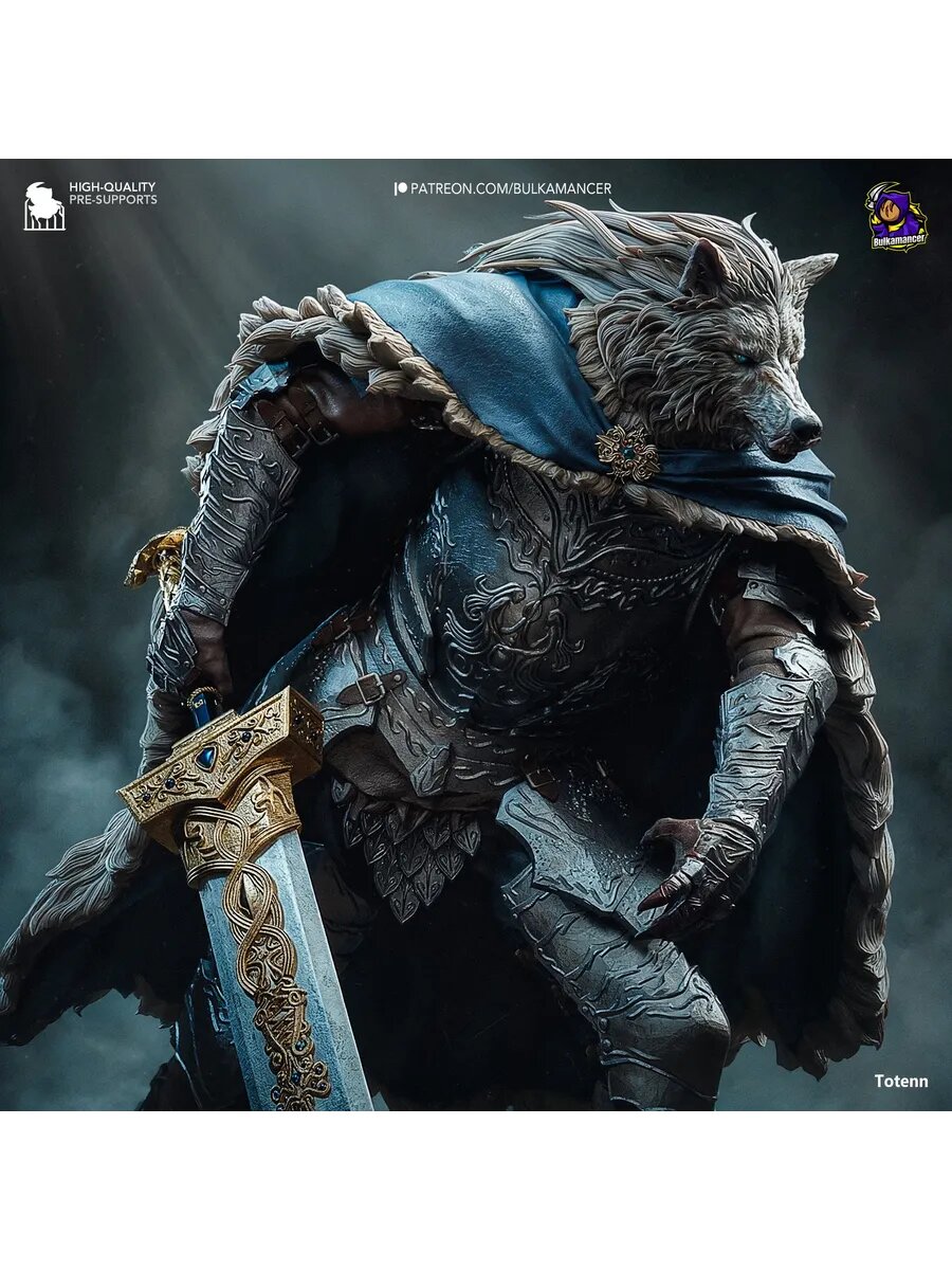 Коллекционная фигурка Blaidd - Elden Ring под покраску 20 см