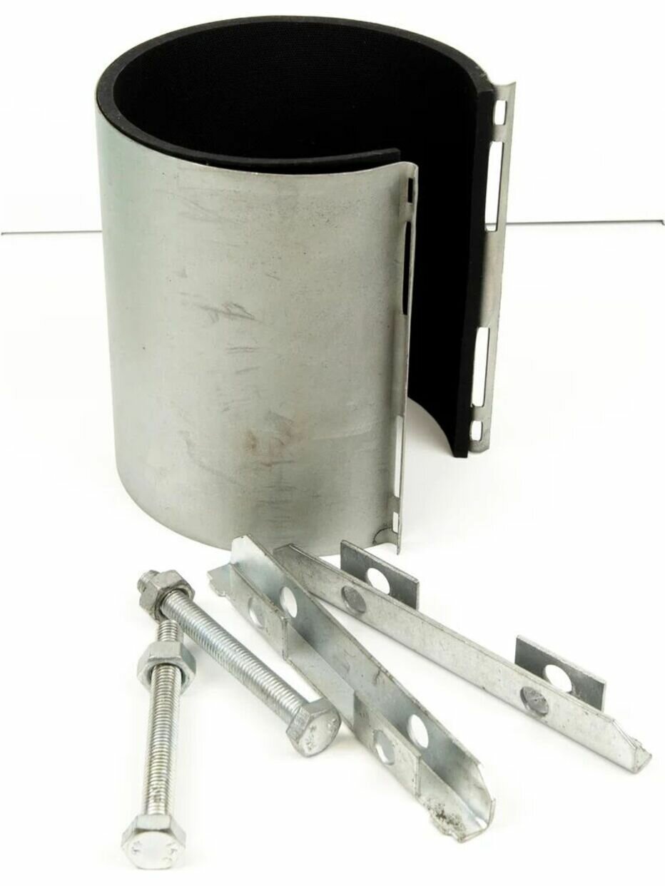 Ремонтный хомут дтрд оцинк. краб 4" Дн 114-121, шир. 150 17010