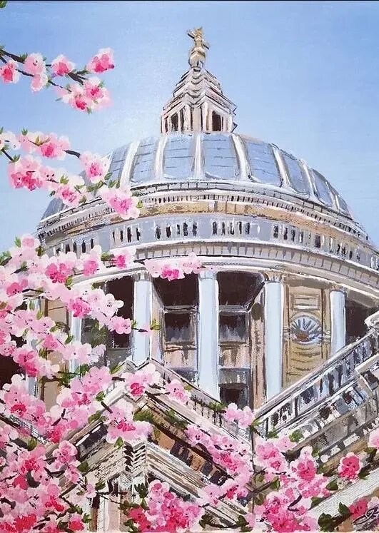 Алмазная Мозаика "Городской Пейзаж" 40*50 См, Безрамная, Идеальна Для Дома, Украшения, Подарков.