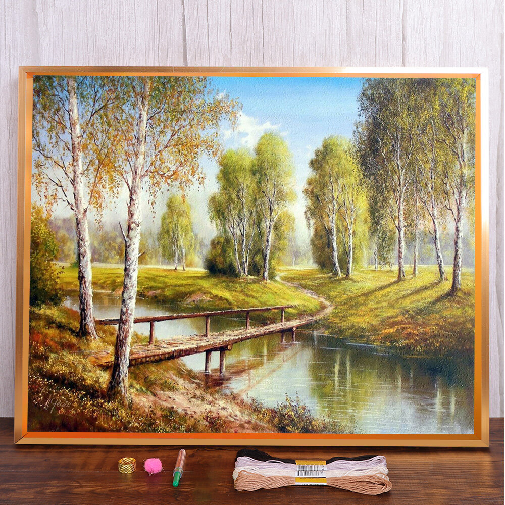 MEIAN Набор для вышивания,30x40CM,11CT,40 цветов, пейзаж