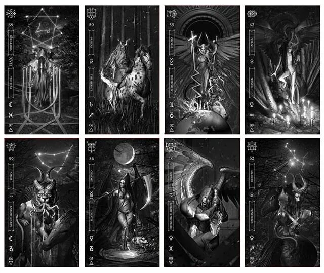 Карты Таро Goetia Tarot in Darkness 78 карт Таро для гадания Авторская колода Fabio Listrani — фото 1