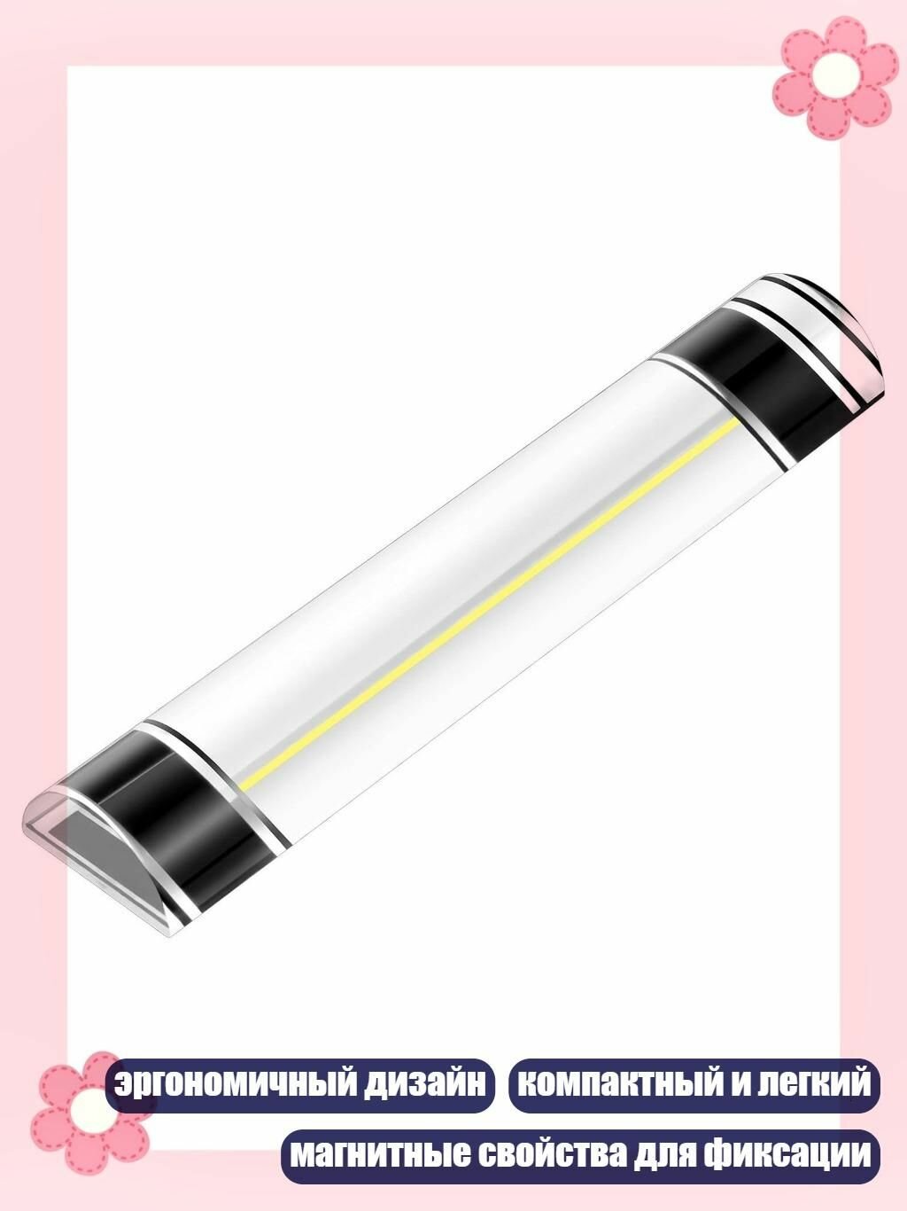 Компактная 6-дюймовая акриловая лупа с направляющей для рукоделия, Желтая линия