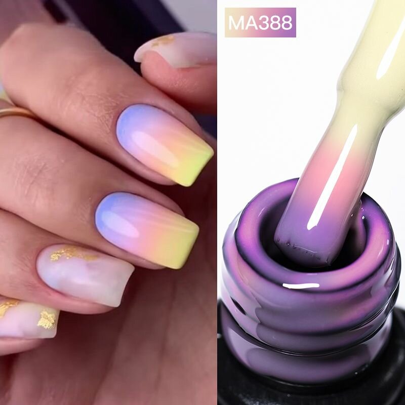 Термо-резиновая база 7 мл, 12 цветов, полуперманентная, UV/LED, смываемая, стойкая к сколам, без запаха, для дизайна ногтей