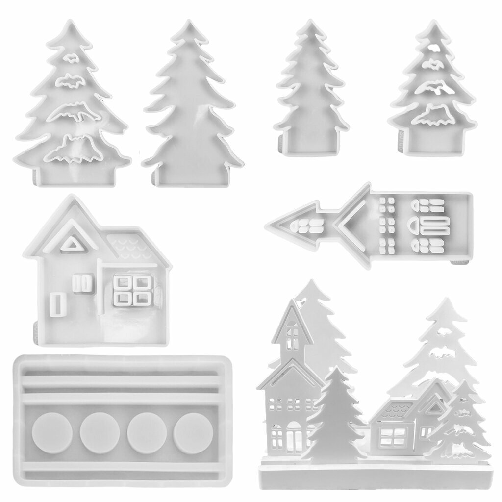 Формы для Литья в форме Дома DIY Силиконовая Форма Для Дерева Плесень Из Смолы DIY Формы Для Мыла