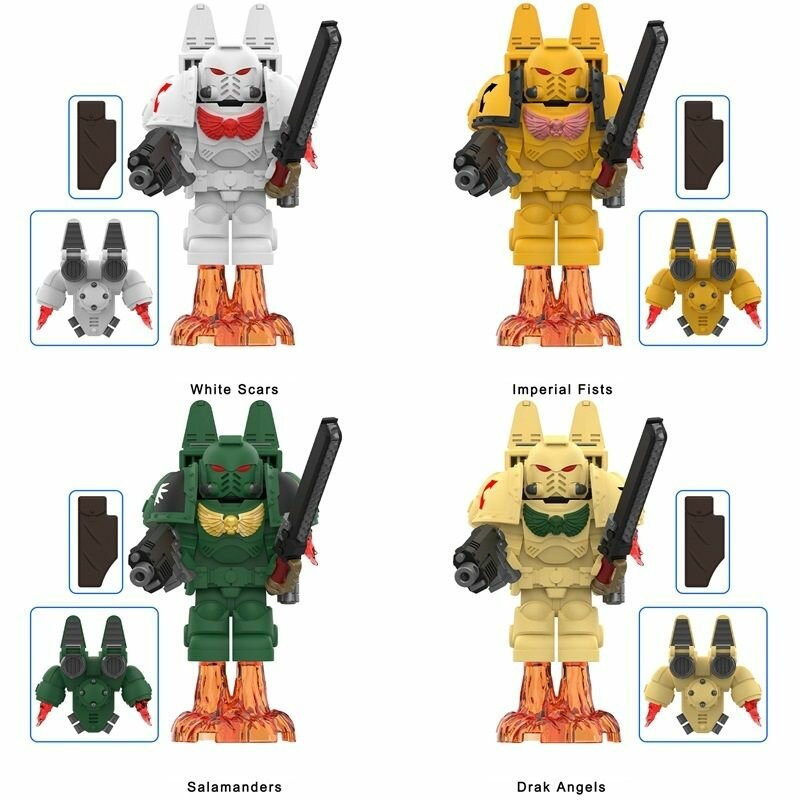 Набор фигурки / Ultramarines Warhammer 40000 Outrider /совместимы с легo конструкторами 4 шт. (4.5см, пакет)