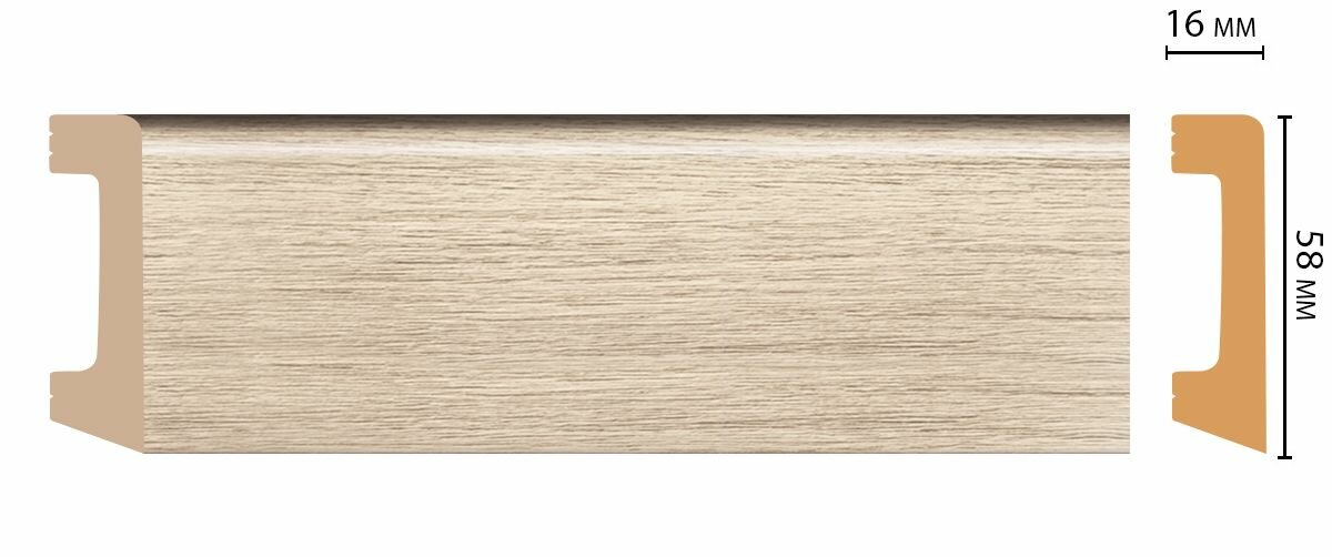 Плинтус Напольный для Ремонта Decomaster D234-72 ДМ В58хШ16хД2400 мм / Декомастер.