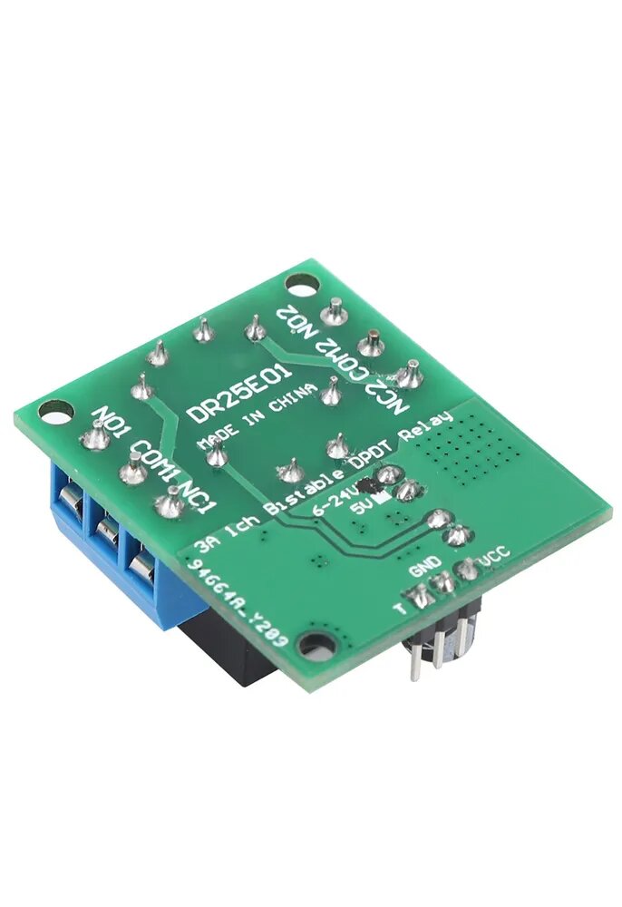 Модуль бистабильного самоблокирующегося реле DPDT, двойной полярности с низкоимпульсным управлением, для умного дома и моторов, DR25E01 DC6-24V