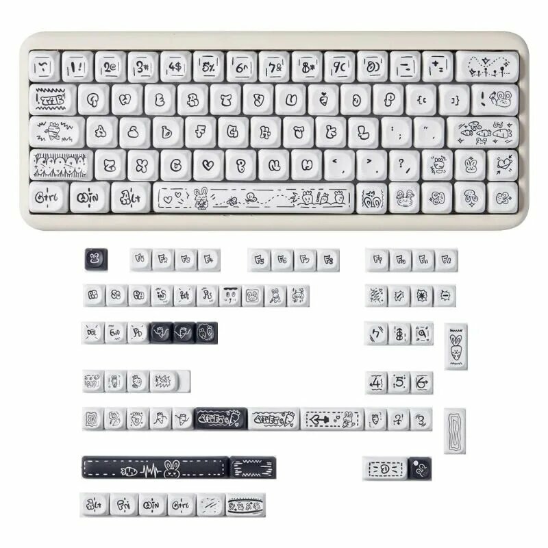 (130 клавиш) Клавиши MOA Height Radish Rabbit