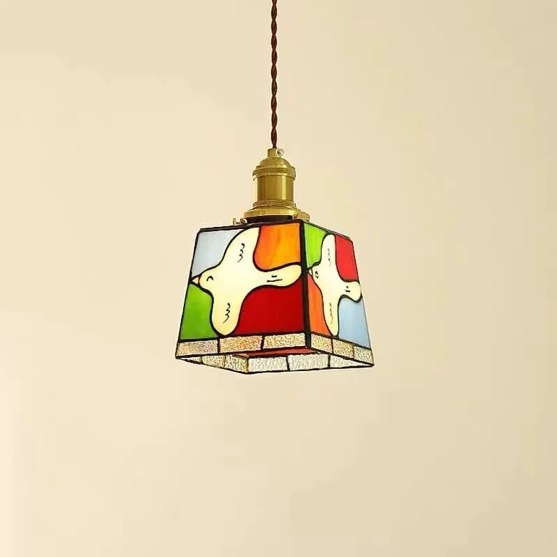 Cassina Люстра, LED, 5 Вт, витражный абажур, разноцветный, 12.5x11 см, подвес 150 см — фото 1