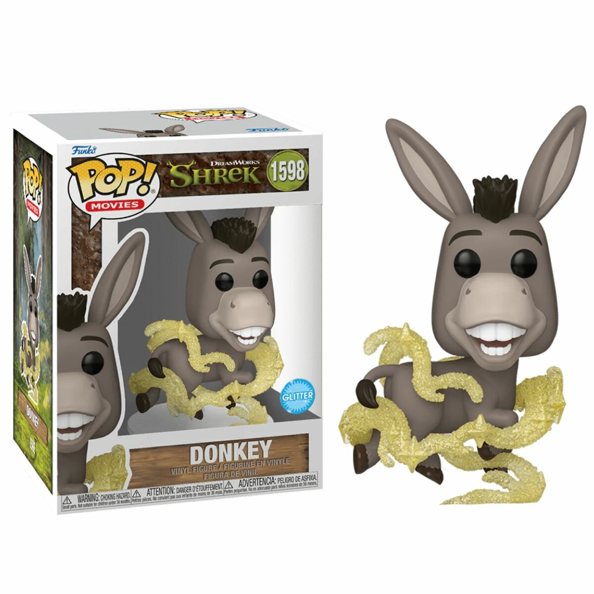 Фигурка Funko POP Donkey Glitter DreamWorks 30th Anniversary из мультфильма Shrek / Осел блестящий из Шрека, Фанко ПОП