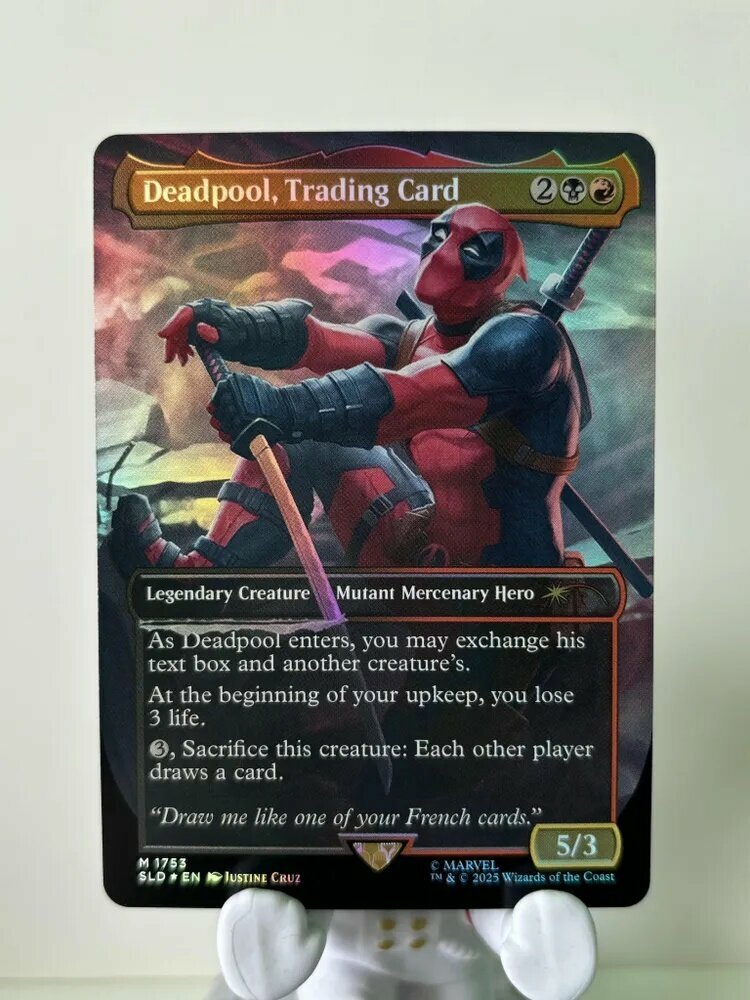 Портативные карты MTG Настройка и прокси высококачественной фольги Deadpool, торговая карта