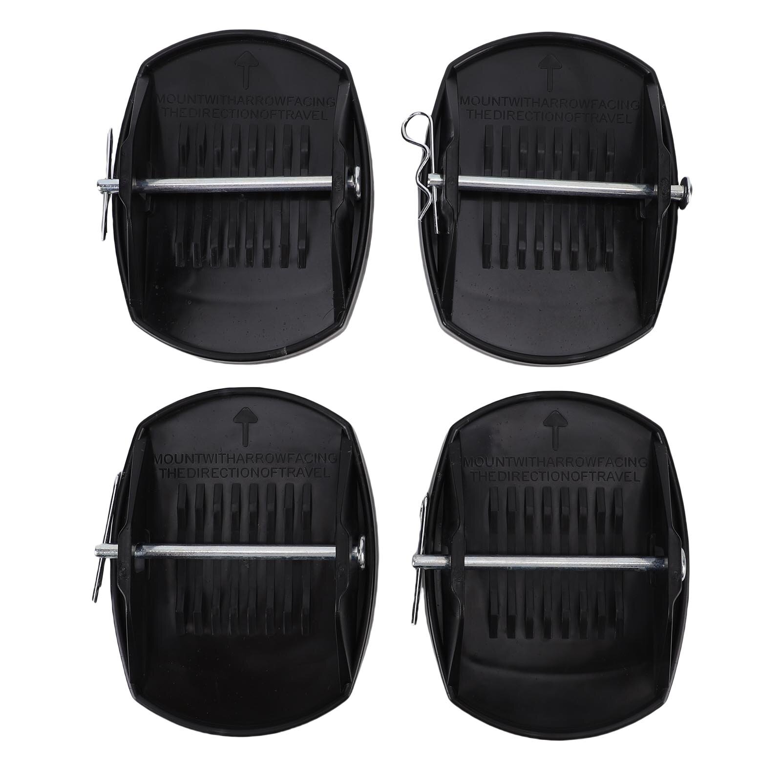 4 шт. опор для домкрата автофургона/прицепа, противооткатные, с фиксатором, черные