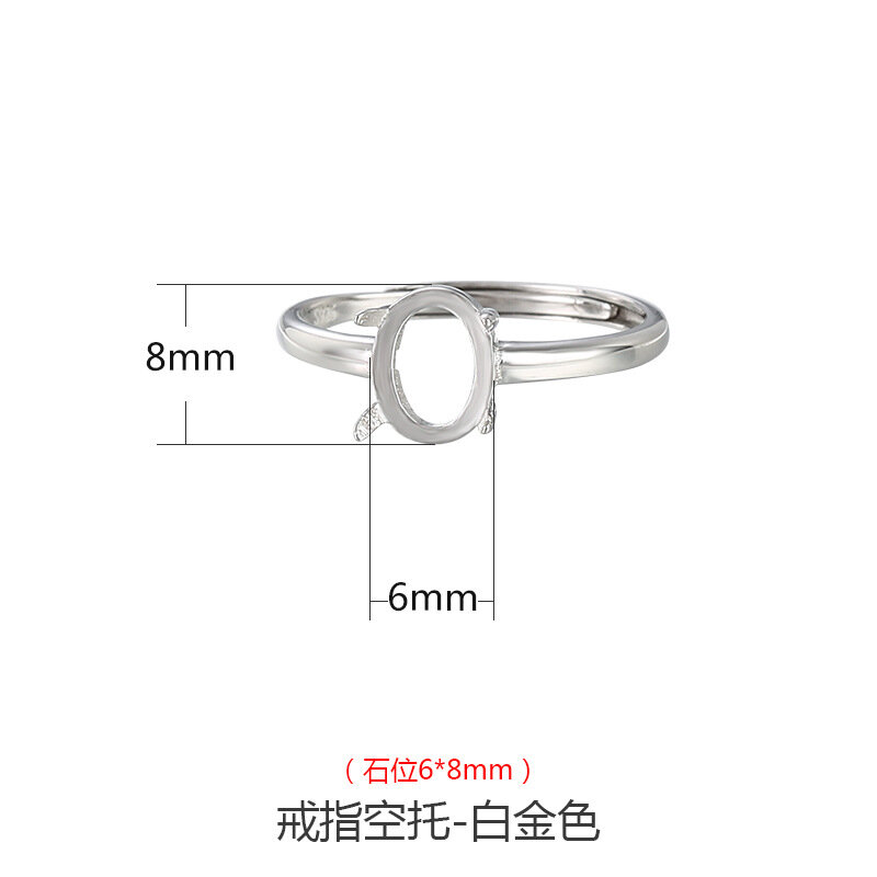 Горячая распродажа SG: кольцо из 925 стерлингового серебра, простая овальная оправа для DIY ювелирных изделий, оправа для янтарного кольца, оправа для нефрита и бирюзы, серебряная оправа для бриллианта