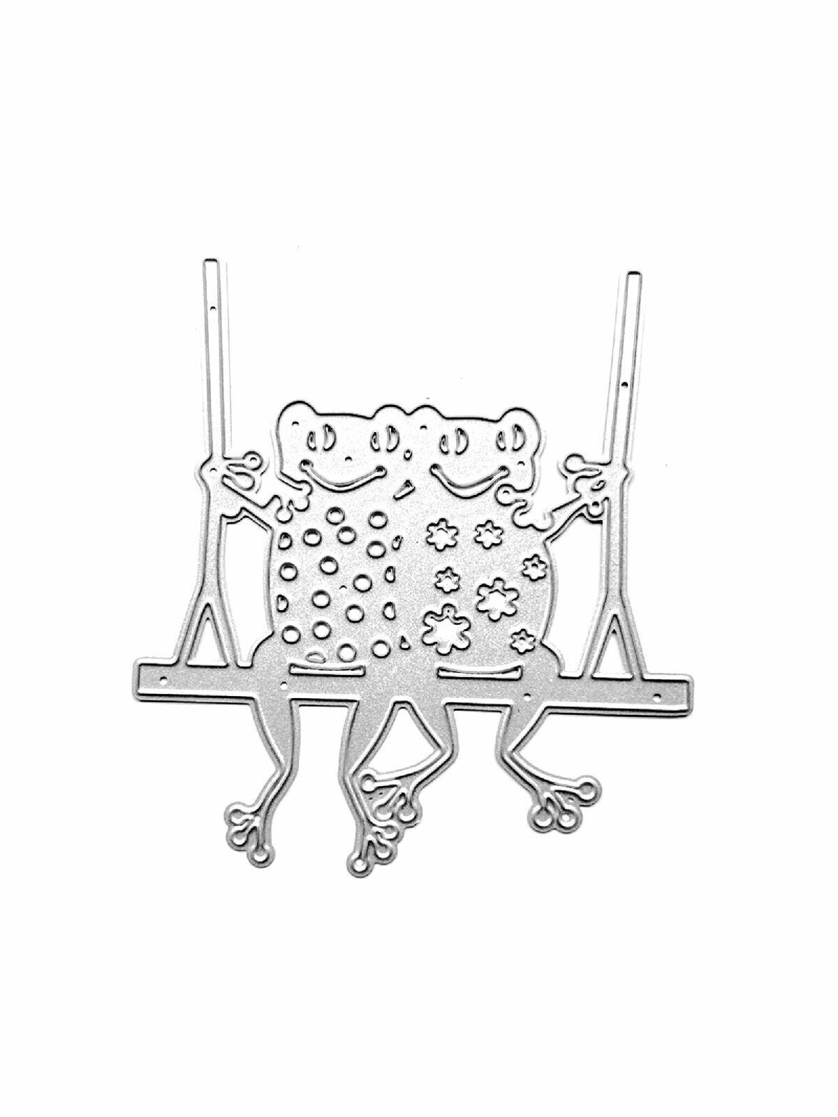 Металлические штампы для резки "Лягушка-качели" Трафарет для резки "Сделай сам" Шаблон для вырезок