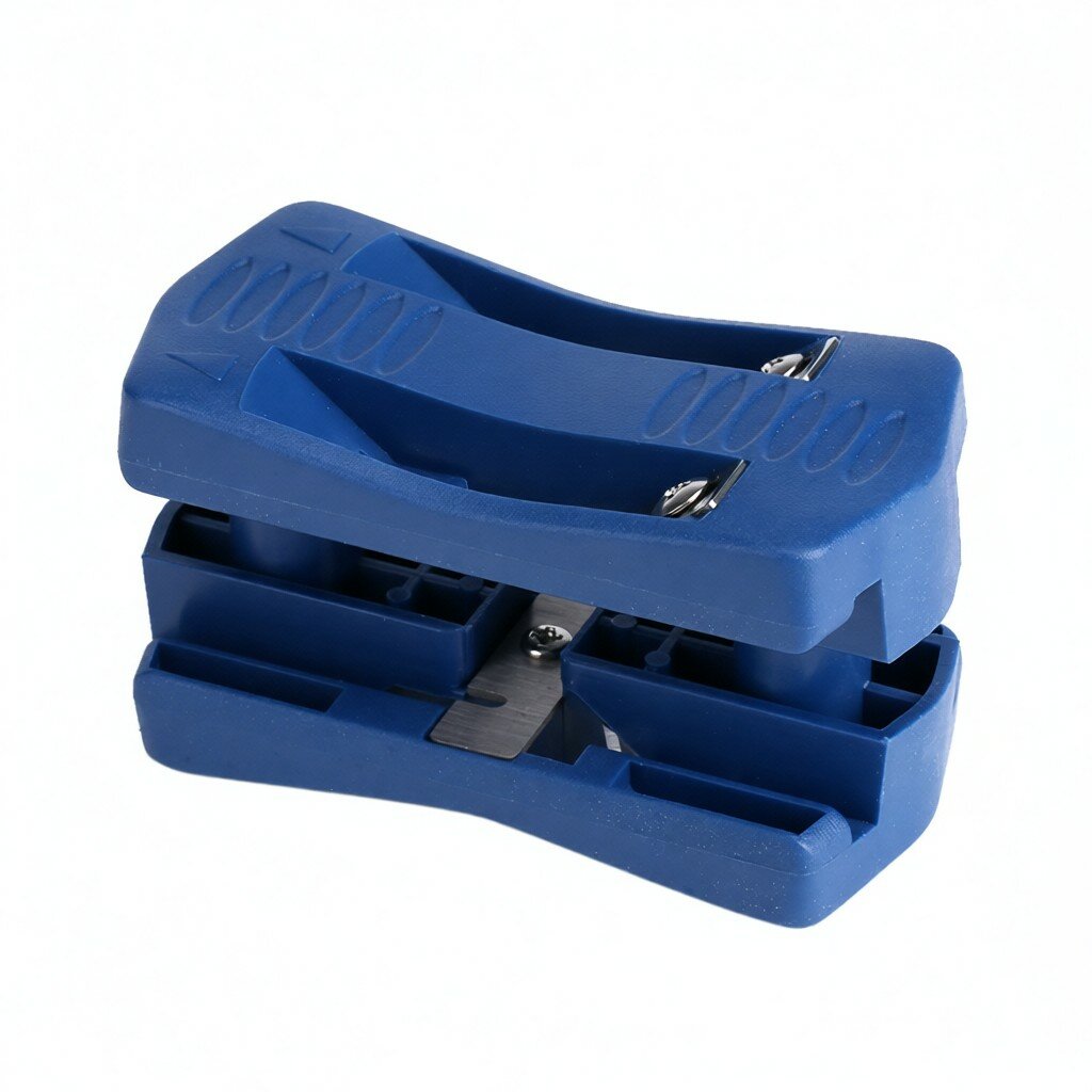 Машина для обрезки кромок из ПВХ для дерева 2 ребра, ручное инструмент для обрезки хвостов, для деревообработки, цвет синий, материал ПВХ, толщина кромки <0.5мм, ширина 12-60мм, размер 100x53x48мм, вес 117г, в комплект входят 2 набора лезвий