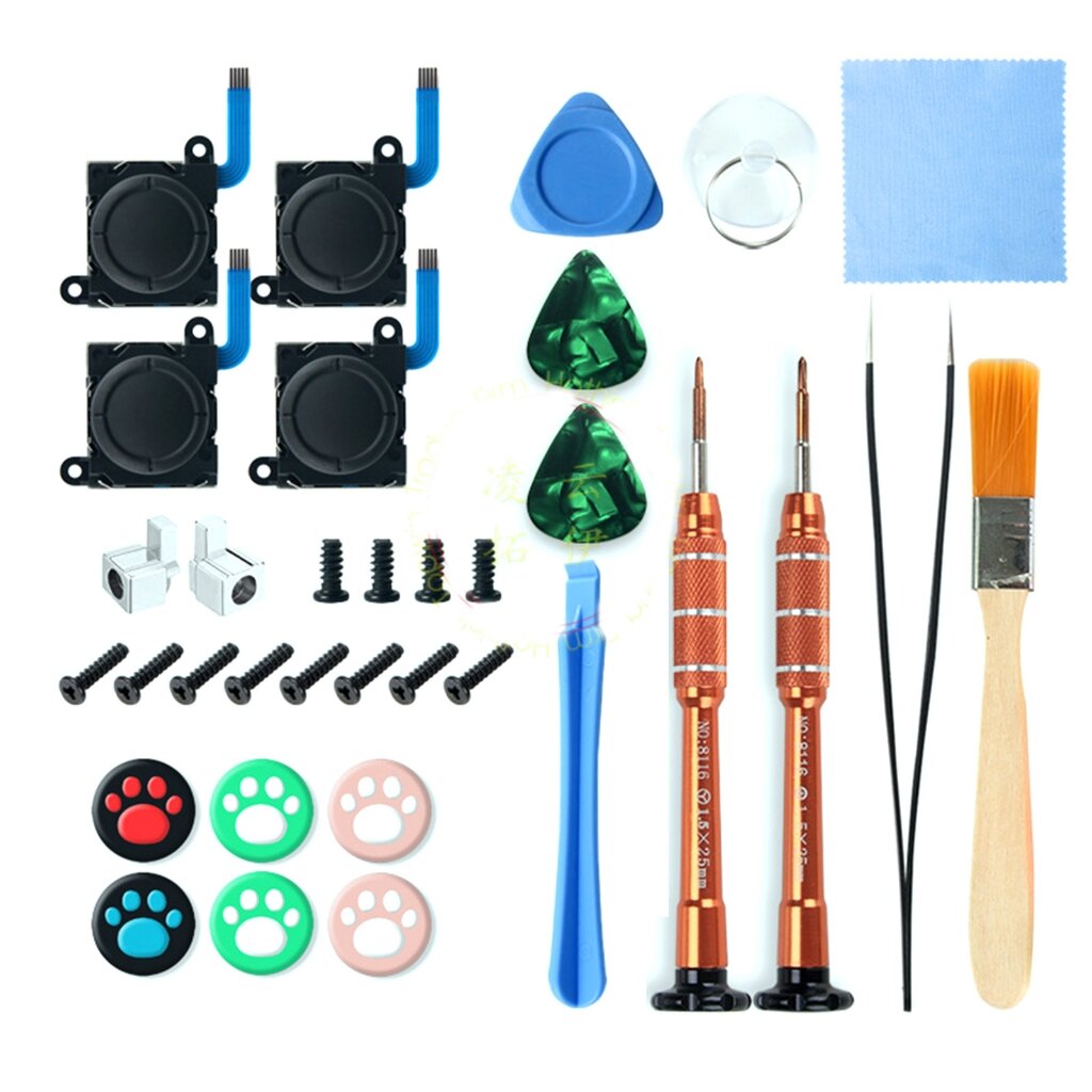 Набор инструментов для ремонта 34 в 1, Набор Отверток с Аналогами, Джойстики, Пинцет, Колпачки для захвата Большого пальца для OLED-переключателя