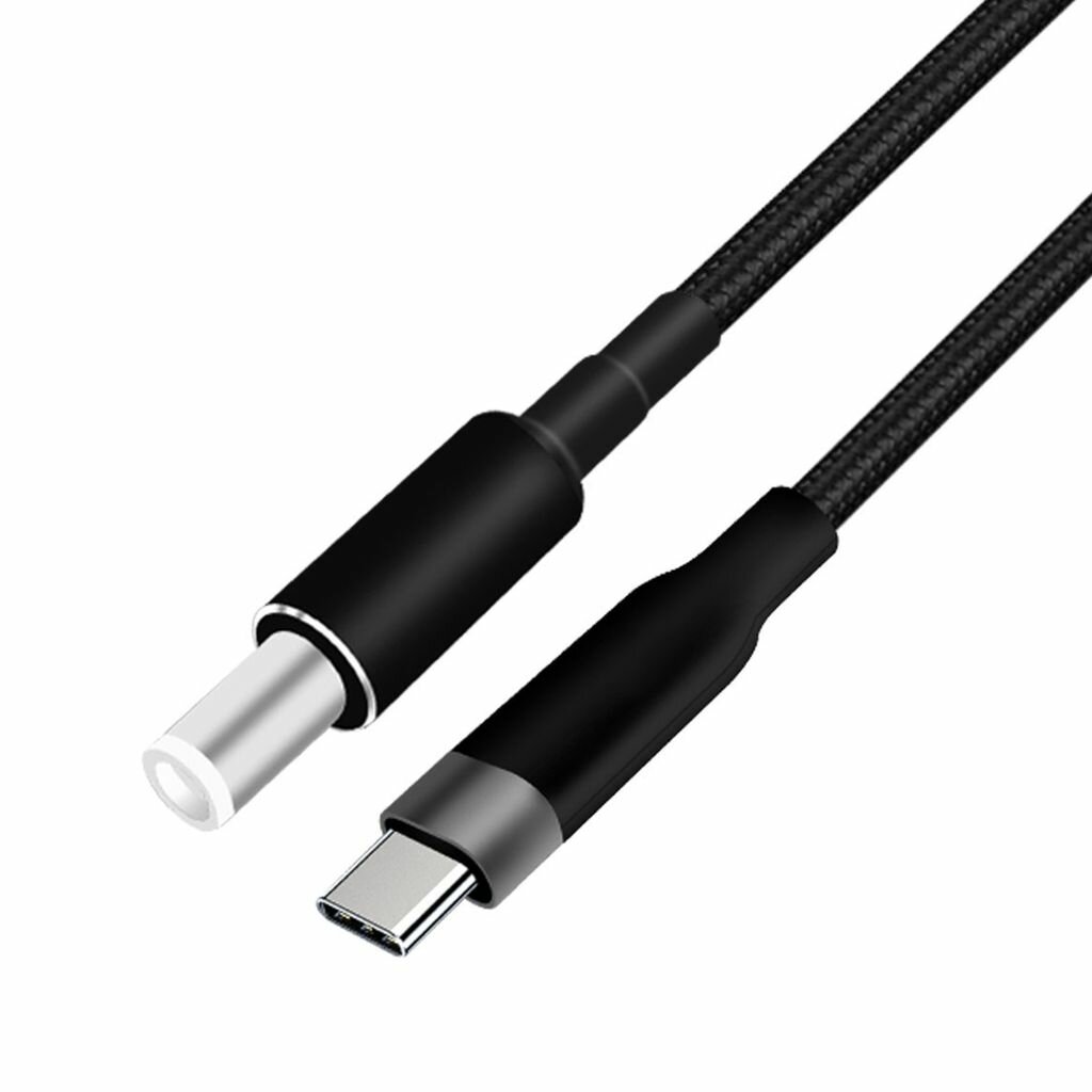 Кабель адаптера питания ноутбука USB C DC7,4x5,0 мм для ноутбуков, шнур 20 В, черный плетеный провод