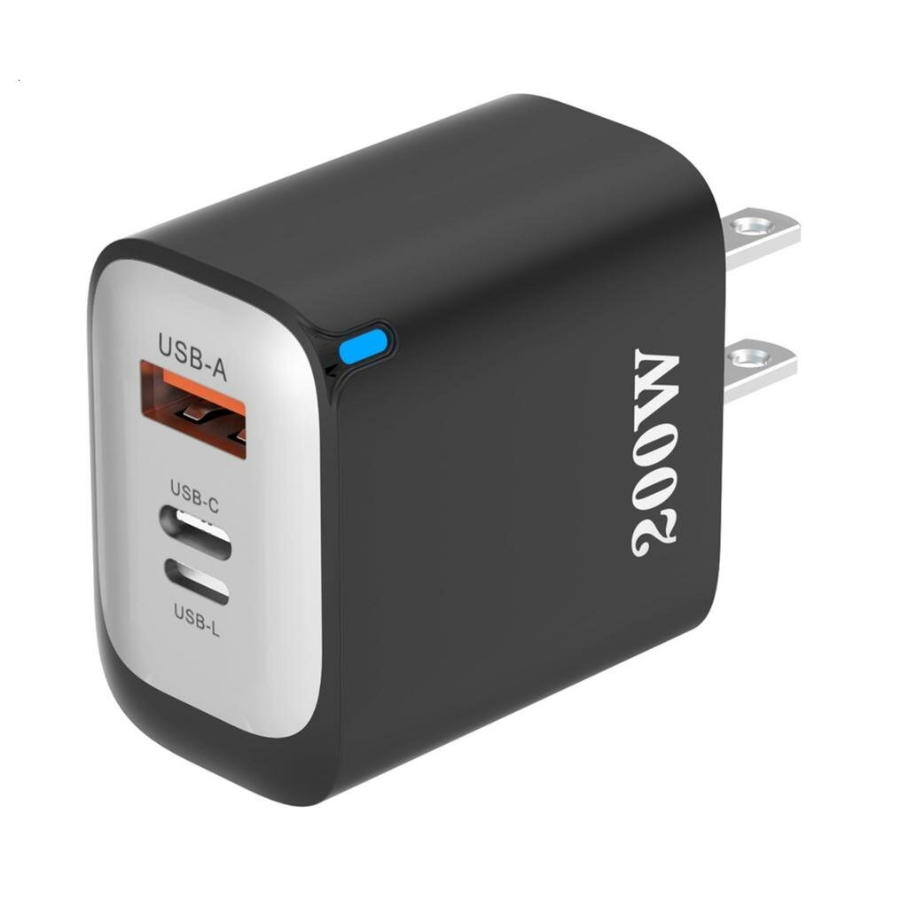 200W USB-C Зарядное Устройство, Черный