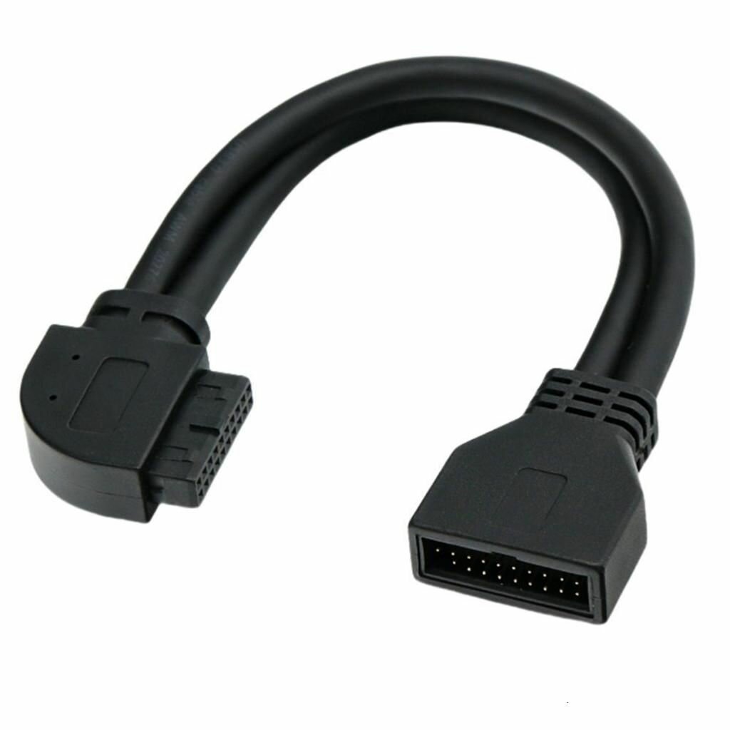 Золотой USB3.0 адаптер 19Pin-20Pin, - Правый изгиб