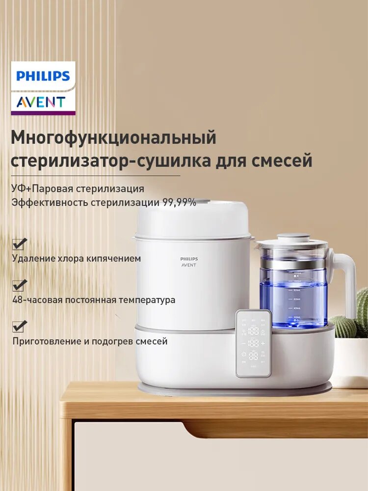 Многофункциональный стерилизатор и подогреватель детского питания Philips Avent с UV-подсветкой и сушкой