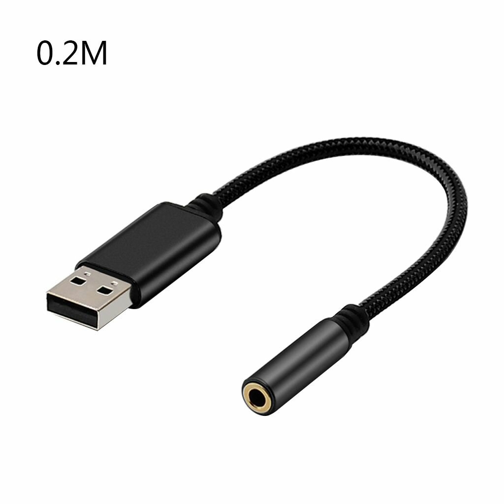Аудиокабель USB 3.5 Jack для подключения наушников к адаптеру для наушников 3,5 мм