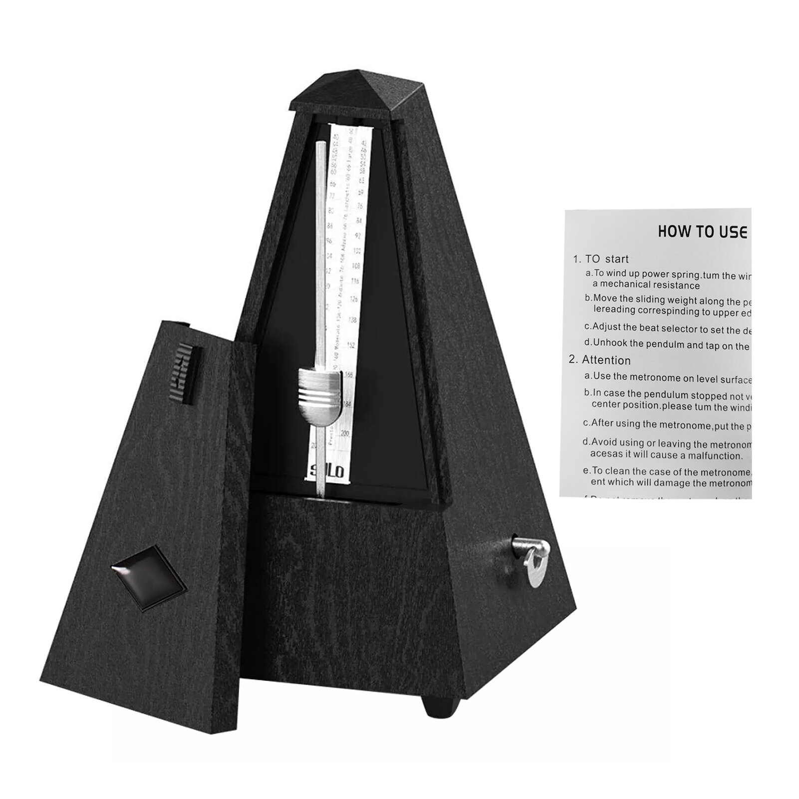 Универсальный механический пирамидальный метроном из ABS-пластика для гитары, скрипки, фортепиано, бас-гитары — инструмент для занятий музыкой, подходящий для начинающих.