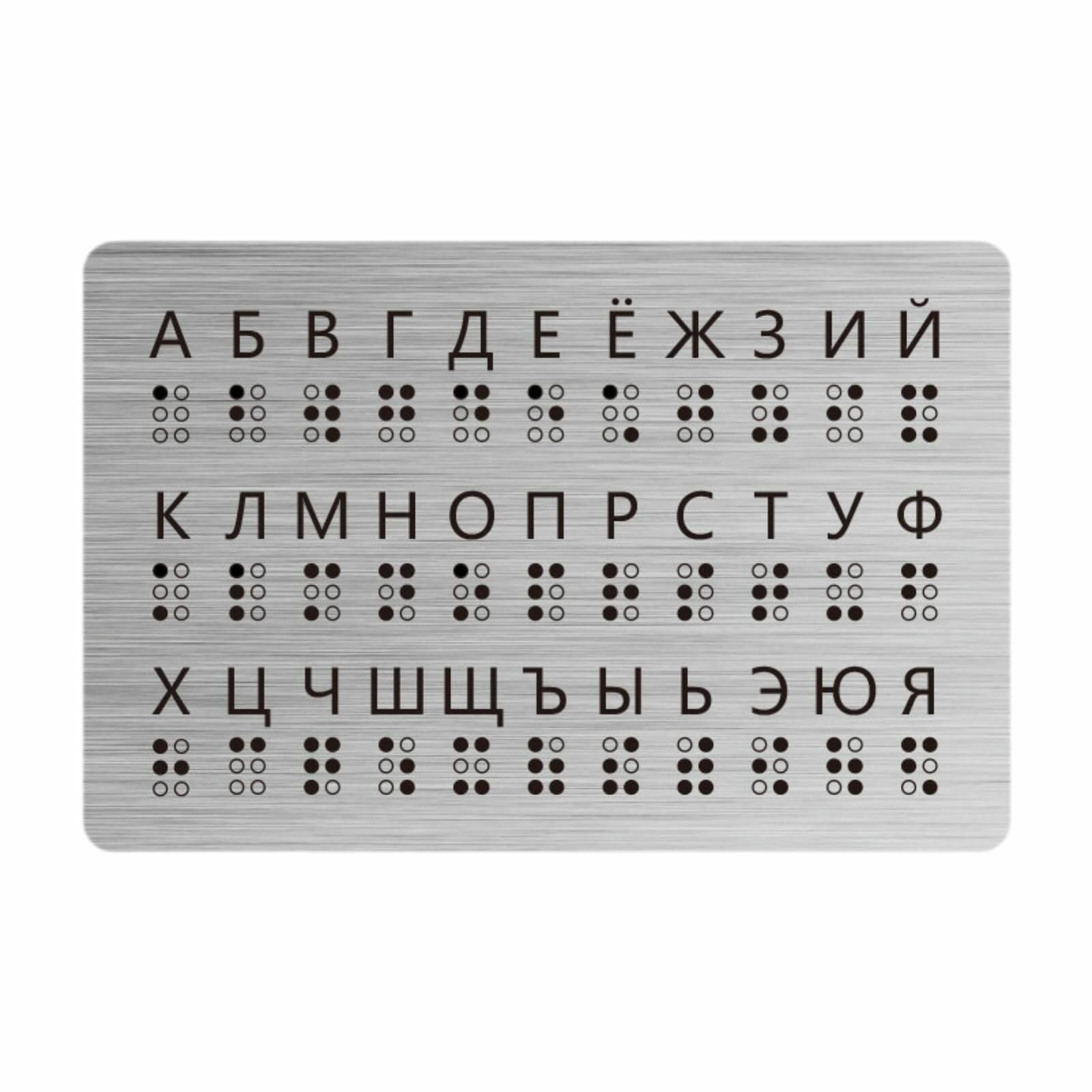 Доска с алфавитом Брайля и рельефными точками для слепых 19смx12.5см