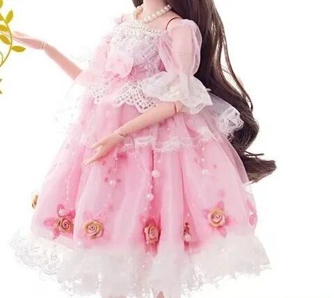 Кукольное платье 1/3, розовое, clothes b