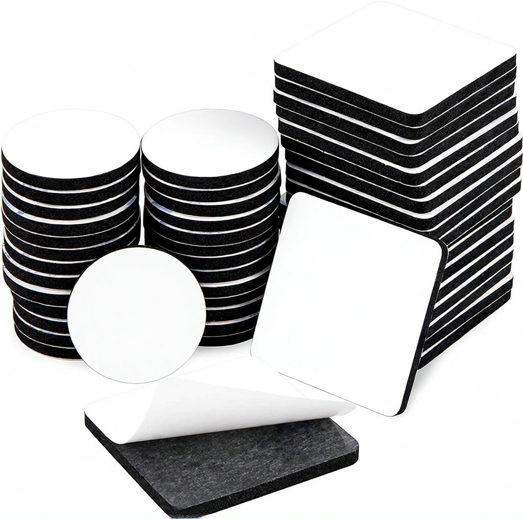 100шт Двусторонний Пена Пленка Тяжелого Использования Крепкий Пад Монтажный Адгезивный Лента Черный Самоклеющийся Лента Включает Квадратный Круглый Размер 40мм x 40мм x 2мм Материал 3M9448A + Черный EVA Пенка + 3M9448A