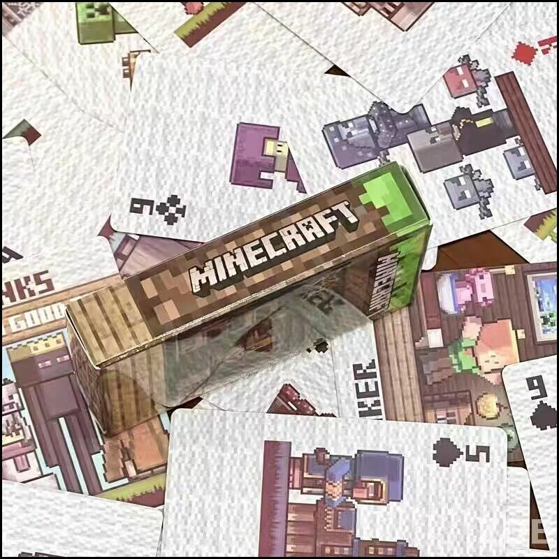 Игральные карты Minecraft Настольная карточная игра, действие которой происходит во вселенной Minecraft, идеально подходит для встреч с друзьями 55 карт.