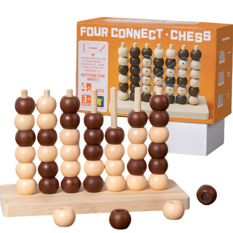 Деревянная игрушка 3d connect four образовательная и развивающая мозг настольная для детей и подростков