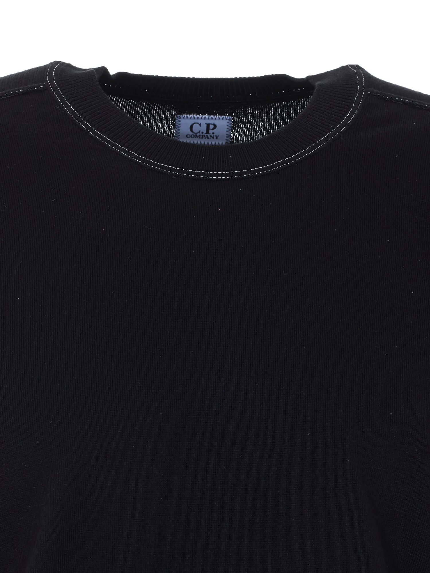 Свитер C.P. COMPANY Logo-patch crew-neck sweater, размер M, , черный — фото 1