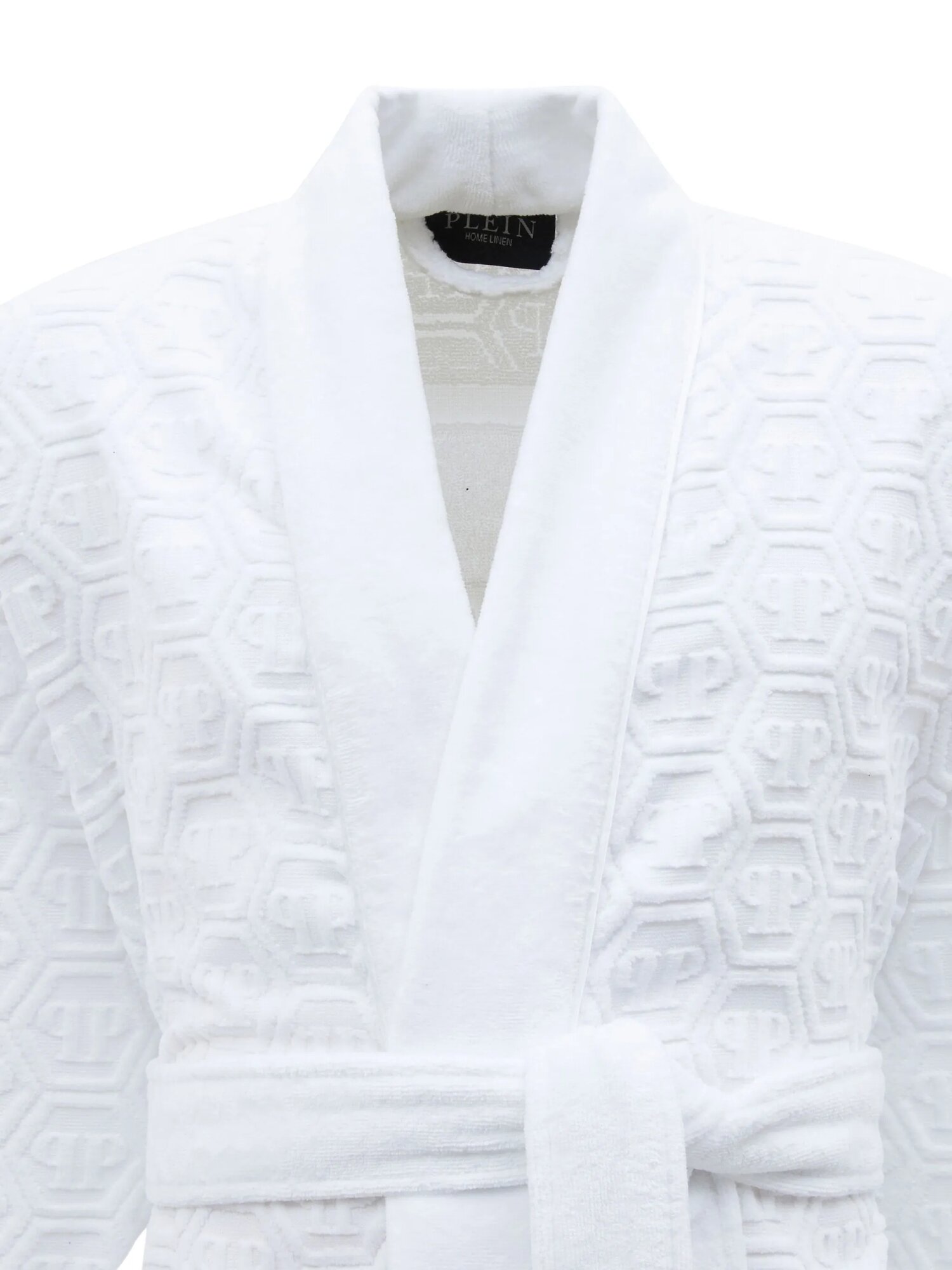 Халат PHILIPP PLEIN Kimono Hexagon, размер S-M, бежевый/белый — фото 1
