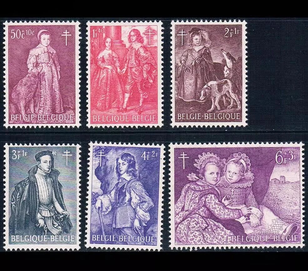 6 шт. почтовых марок Бельгия 1964 Van Dyck живопись
