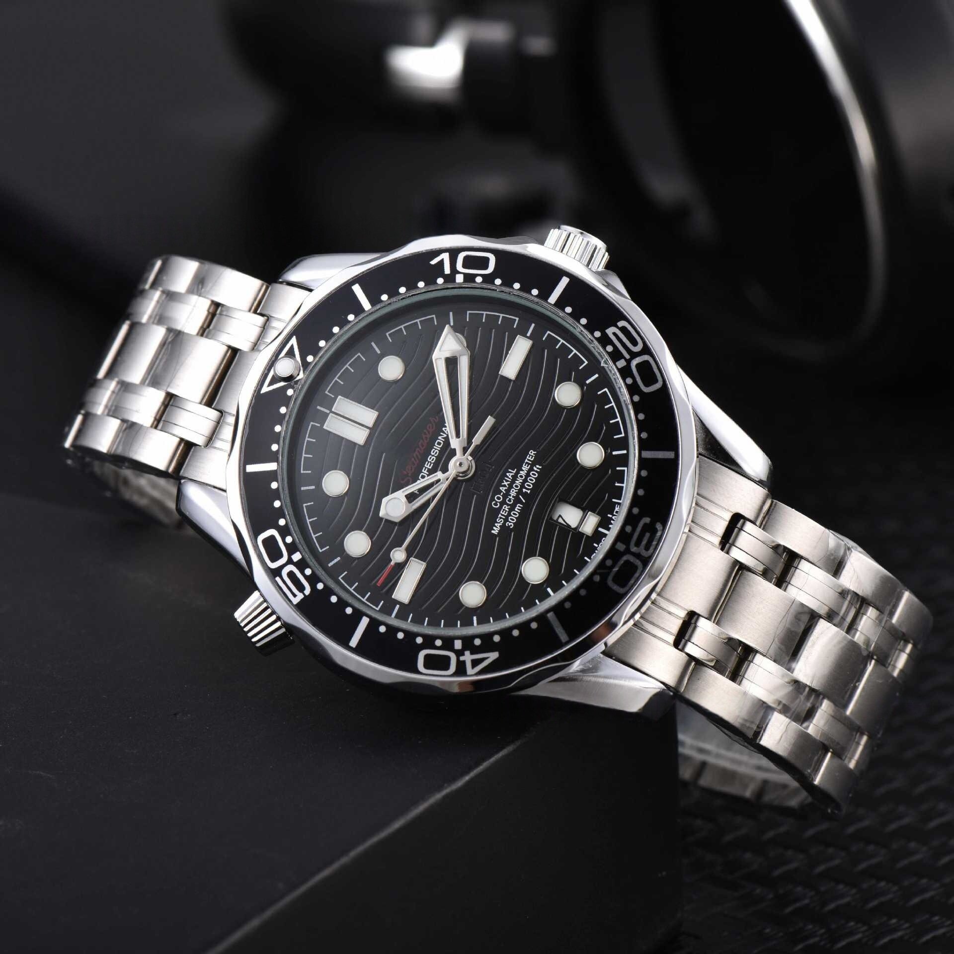 Часы Oujia Haima 300m для дайвинга с люминесцентным циферблатом, прозрачный корпус, стальной браслет, автоматические механические мужские часы, дропшиппинг