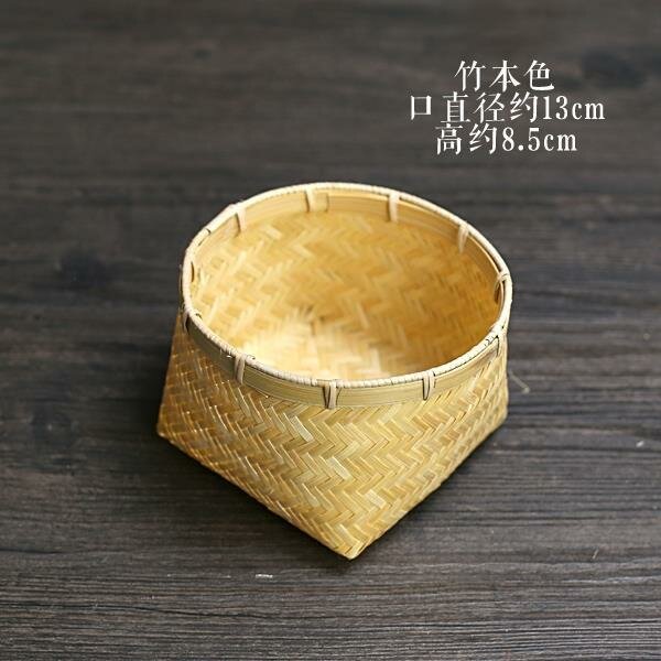 Бамбуковая плетеная маленькая корзина для чая, закусок, конфет, ручная работа, маленькая бамбуковая корзина, ретро поднос для чая и закусок, свадебная маленькая бамбуковая корзина, бамбуковая корзина для ресторана