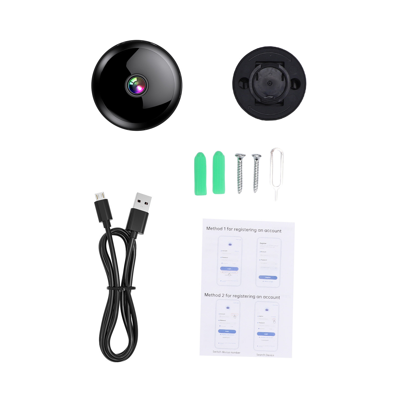 УмнаяWi-Fiкамеравидеонаблюдения, камерадлядомашнейбезопасностисвращениемна360°, инфракраснымночнымвидением, датчикомдвижения, перезаряжаемымаккумулятором, видео1080pHDдлянаблюдениявнутрипомещений.