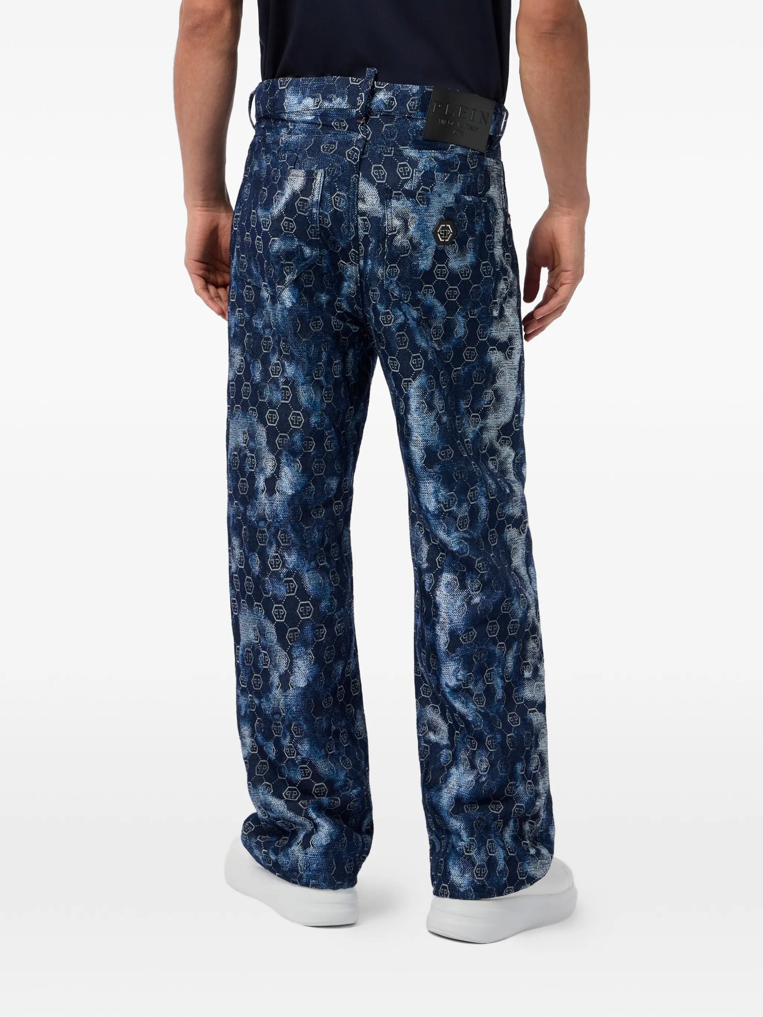 Джинсы PHILIPP PLEIN Monogram-pattern denim jeans, размер M, blue — фото 1