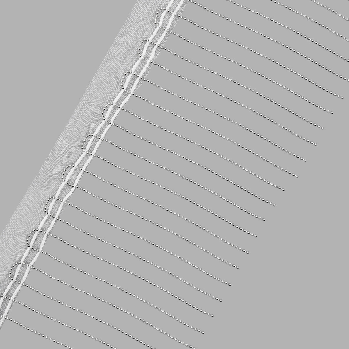 Бахрома для шитья и рукоделия металлическая, ширина 10 см, цвет белый, длина 9,14 м