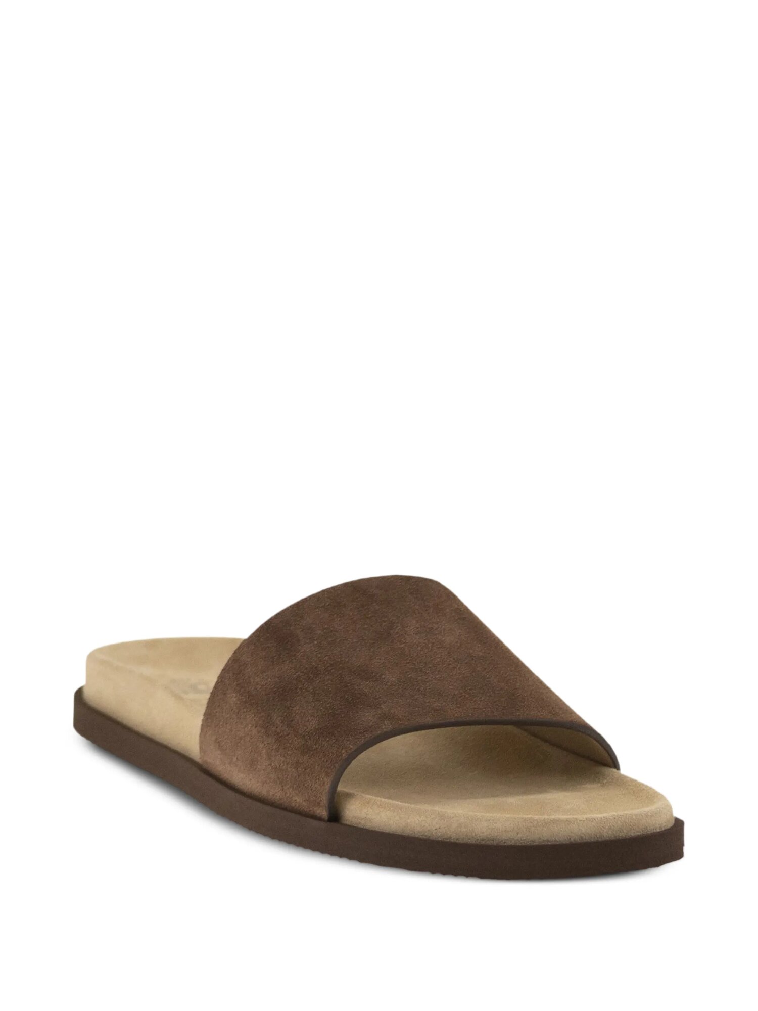 Сандалии BRUNELLO CUCINELLI Suede-strap flat sandals, размер 42, brown — фото 1