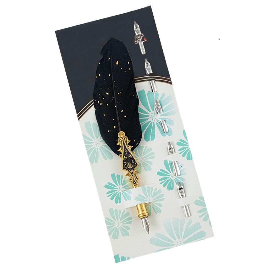 Набор старинных перьев для каллиграфии, Черный