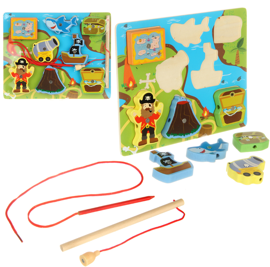 Деревянная игрушка "Рыбалка-пазл Пираты", 132459