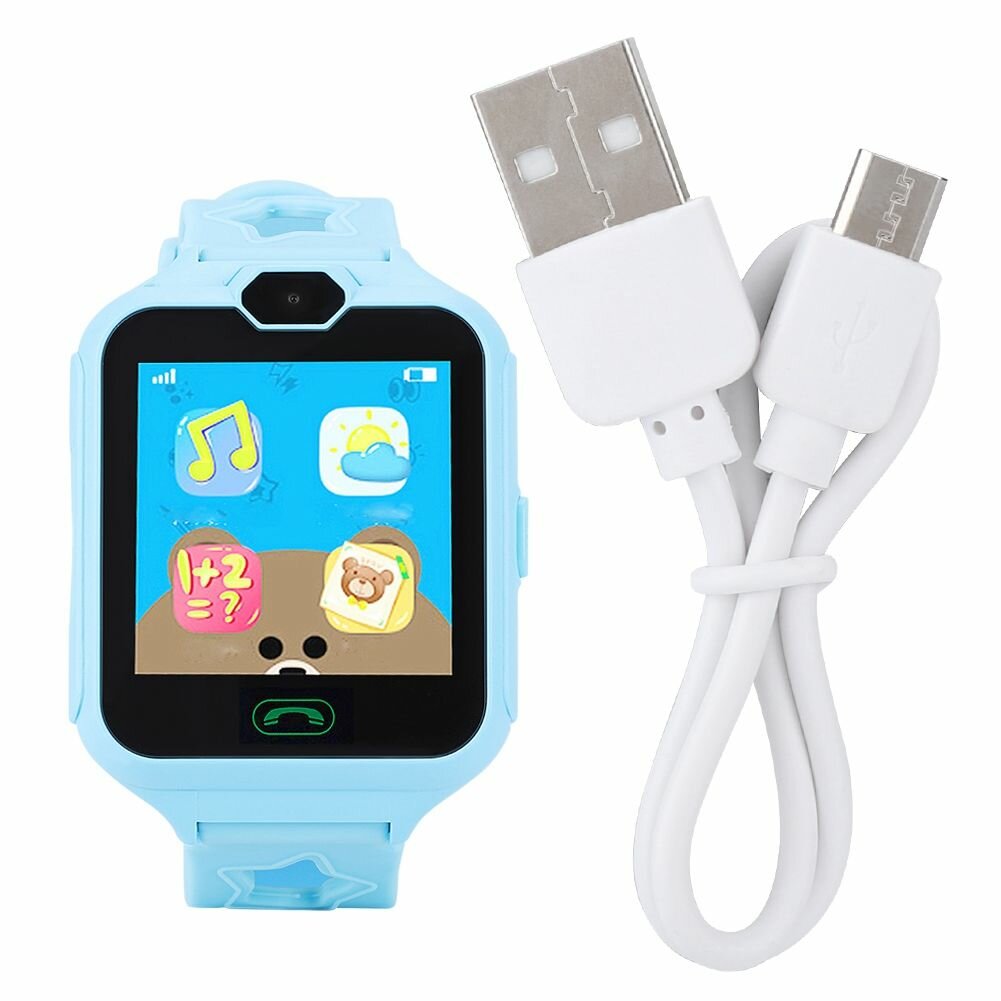 Детские смарт-часы Kids W88 с камерой, шагомером и музыкой (синие)