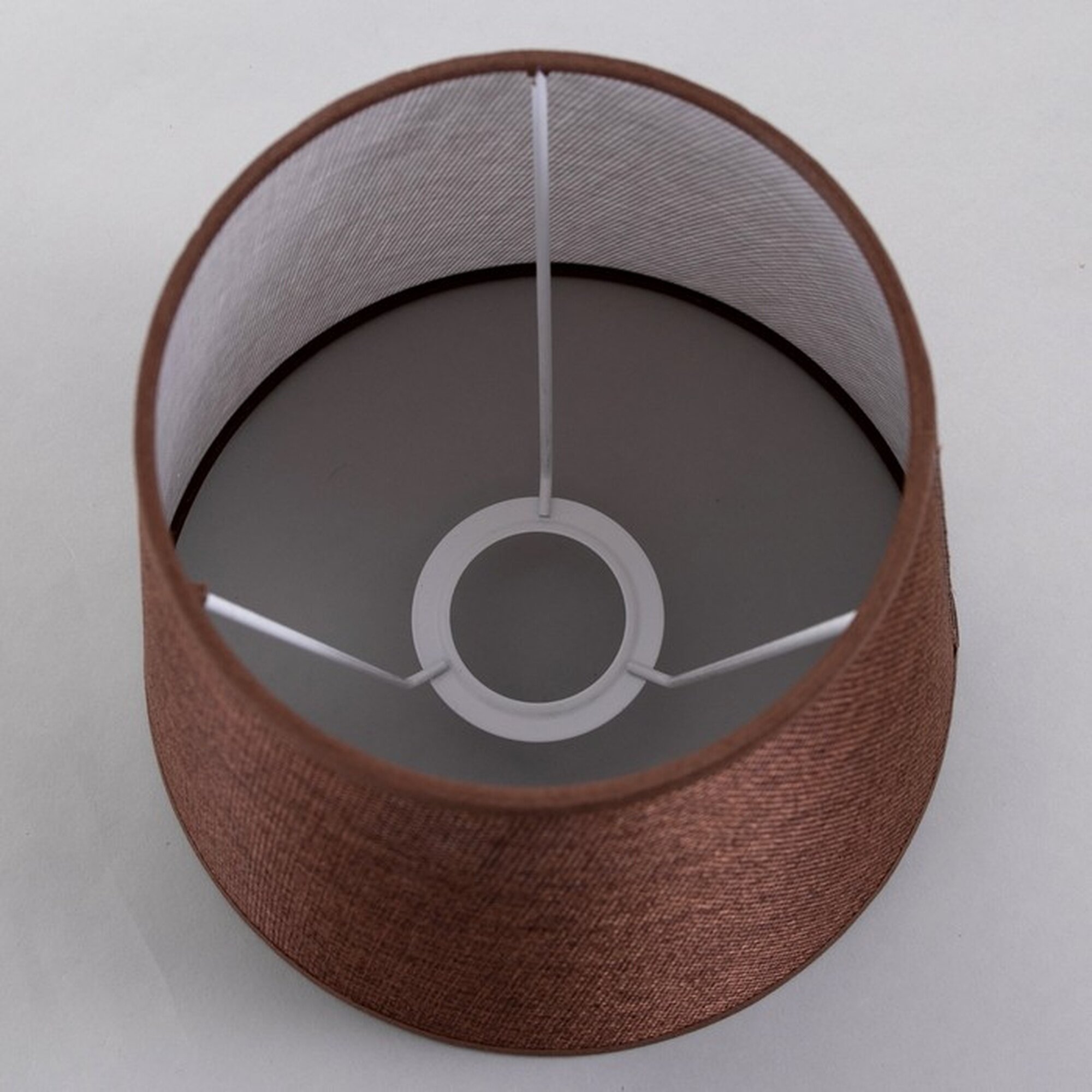 Абажур BayerLux, E27, настольный, металл, пластик, текстиль, коричневый, 20x20x18 см