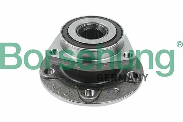 Ступица колеса Borsehung B15942 передняя, c подшипником, 3 отверстия, Audi A3 05, 03-, VW Caddy III 03, 04-, Golf 10, 03-, Plus 01, 05-, Touran 08, 03-, Skoda Octavia 02, 04-, Yeti 05, 09-