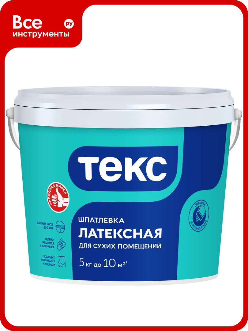 Шпаклевка латексная 5 кг Текс профи тов-023459 700001298