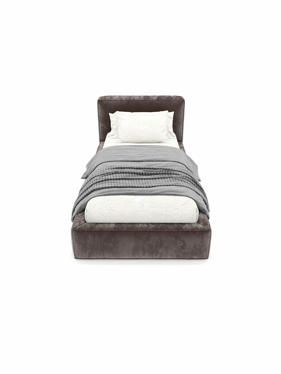 Бональдо - кровать односпальная, мягкое изголовье, спальное место 200х80, без матраса, без декор складок.
