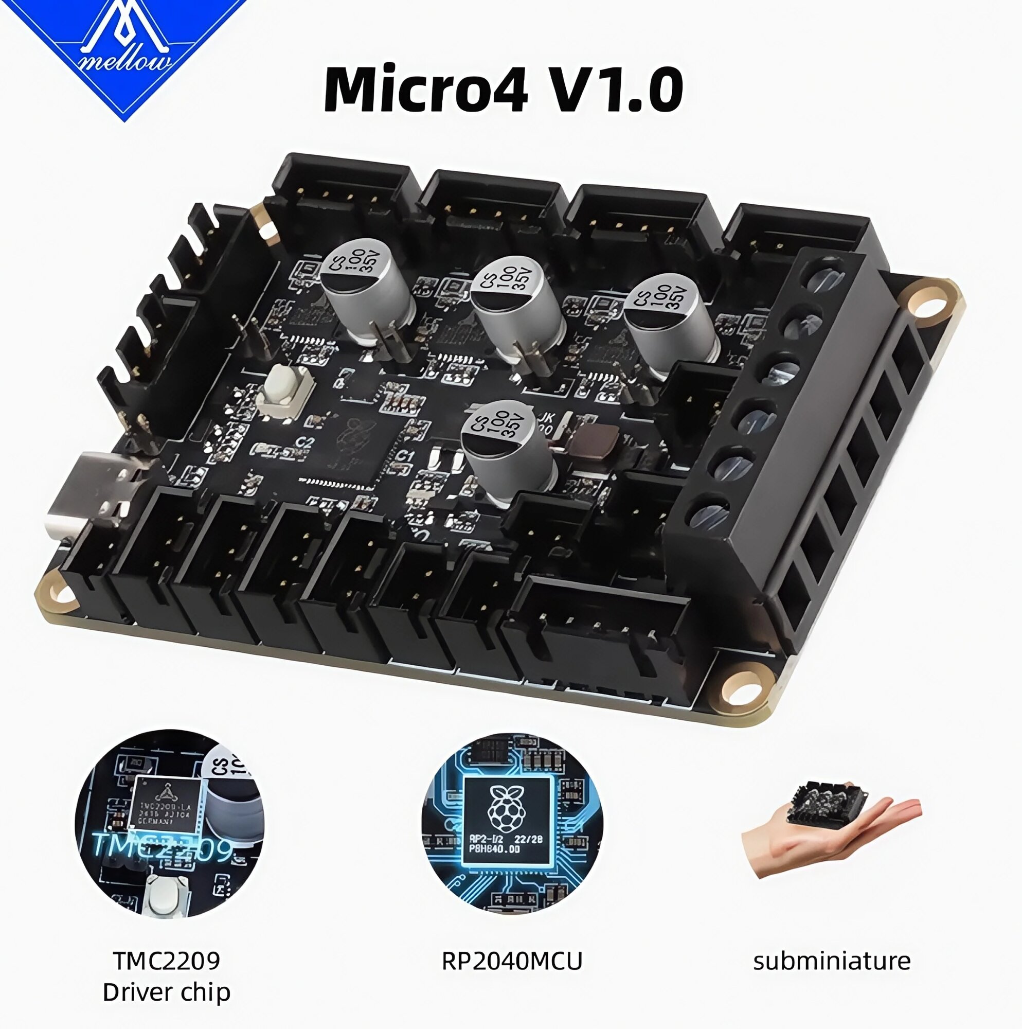 Mellow Fly Micro4 V1.0 Материнская плата для 3D-принтера
