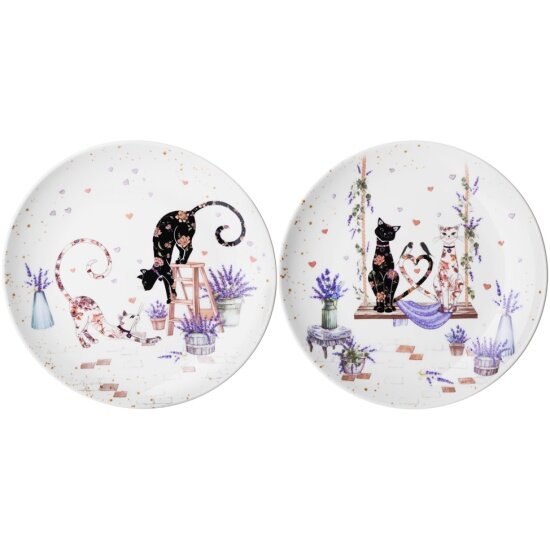 Набор тарелок закусочных Lefard "лавандовые коты" 2 шт. 20,5х2 см 425-167