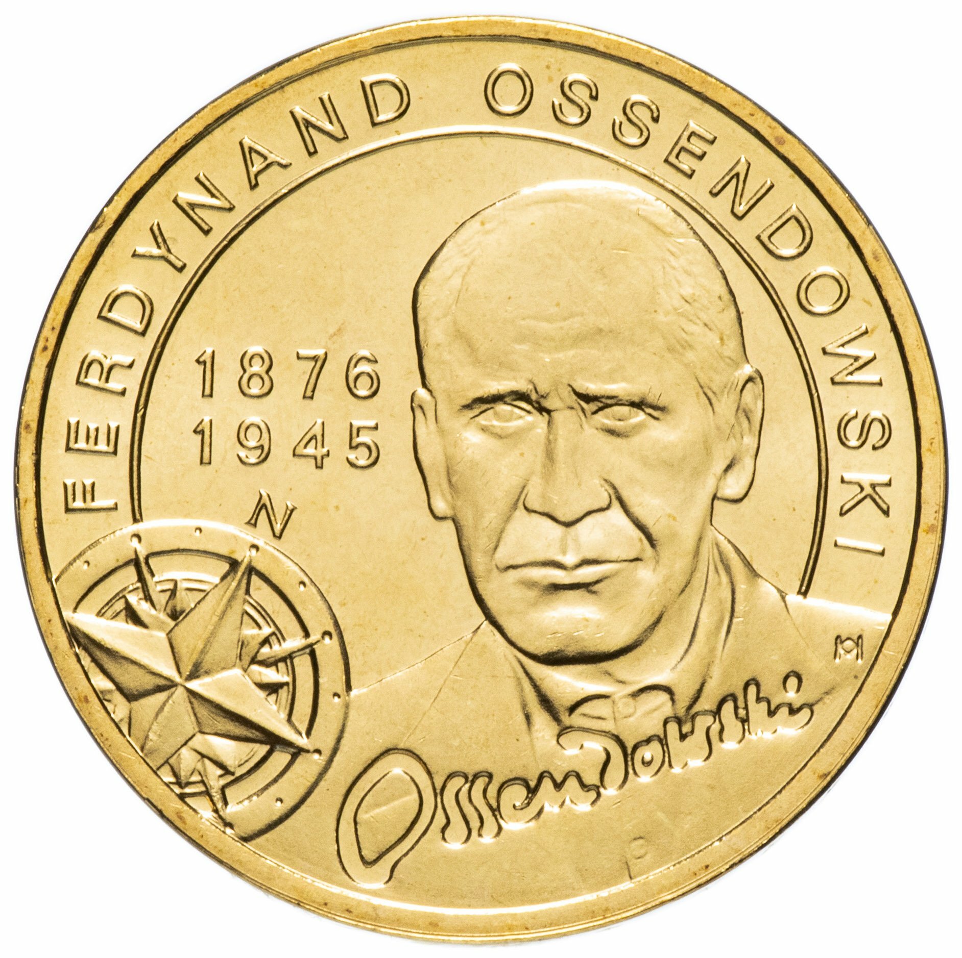 Польша 2 злотых 2011 "Фердинанд Оссендовский Ferdynand Ossendowski", Латунь, в сохранности UNC